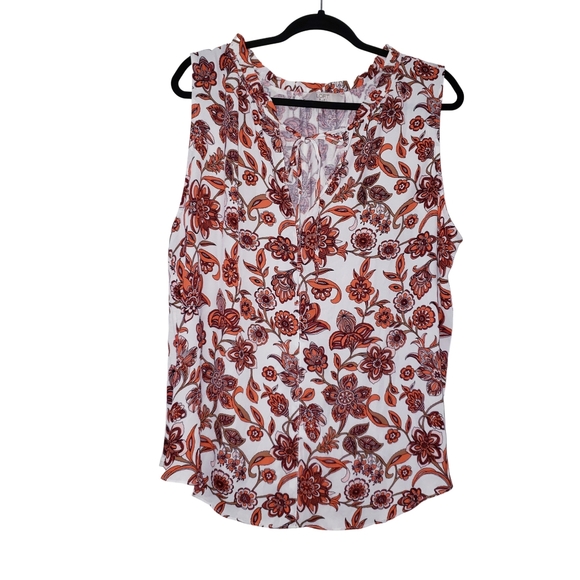 LOFT | Tops | Loft Plus Size Chiffon Floral Sleeveless Blouse | Poshmark